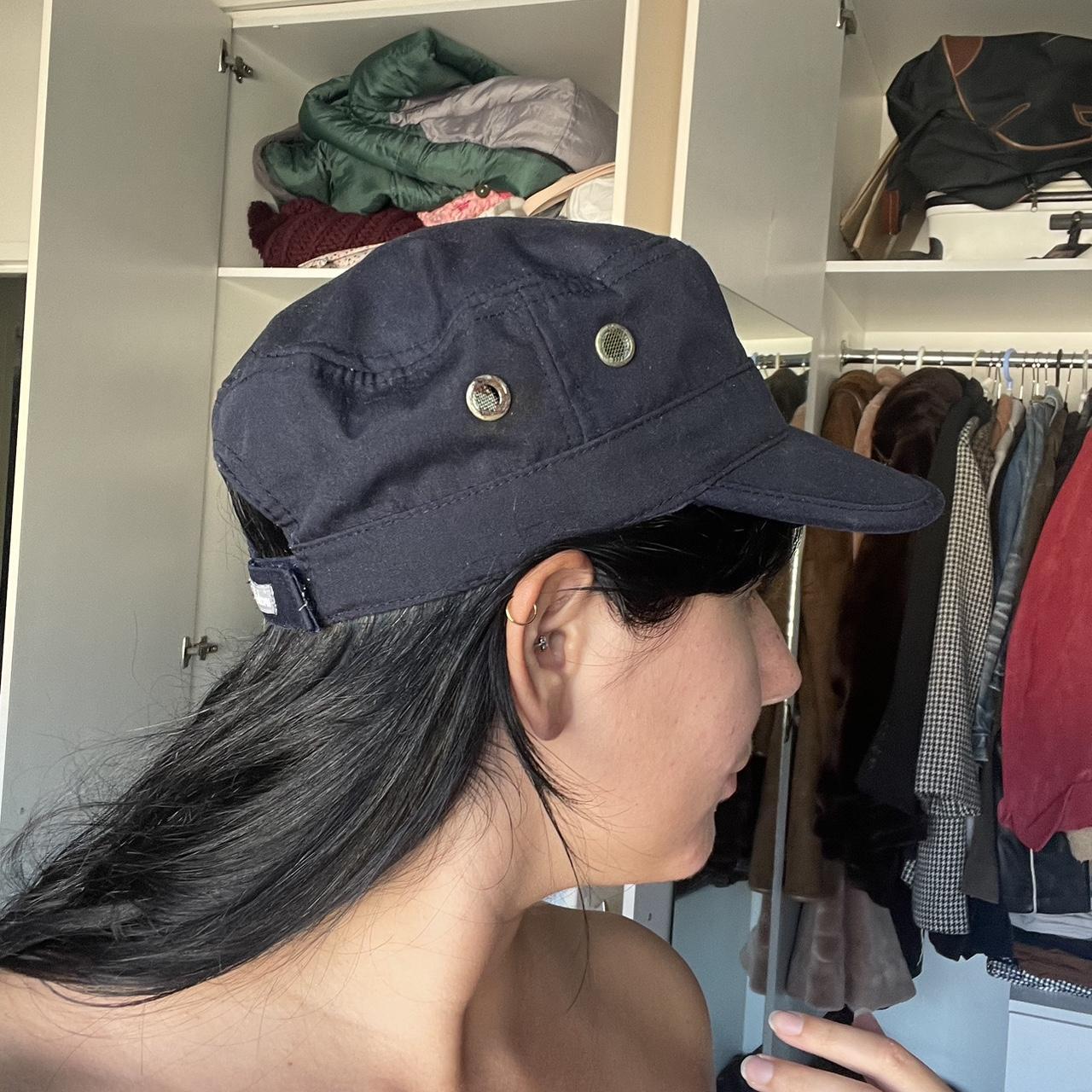 navy blue baker boy / castro military style cap 🧢 ... - Depop