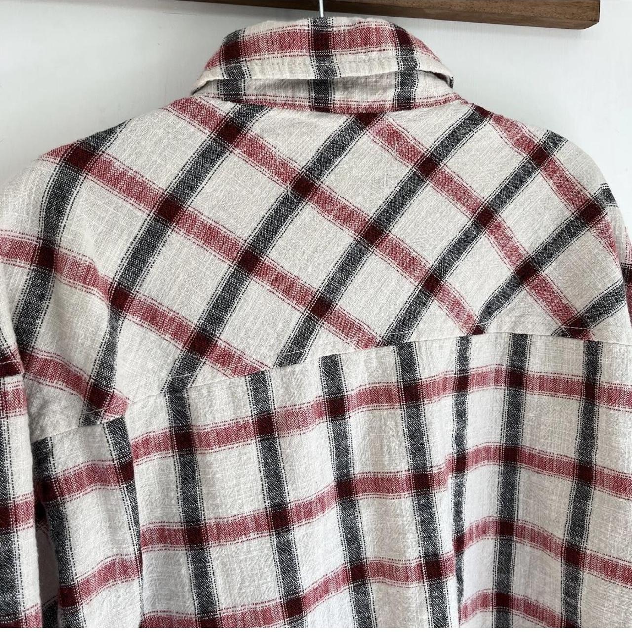 Zara Checked Shacket Jacket Size Large Cream Red... - Depop