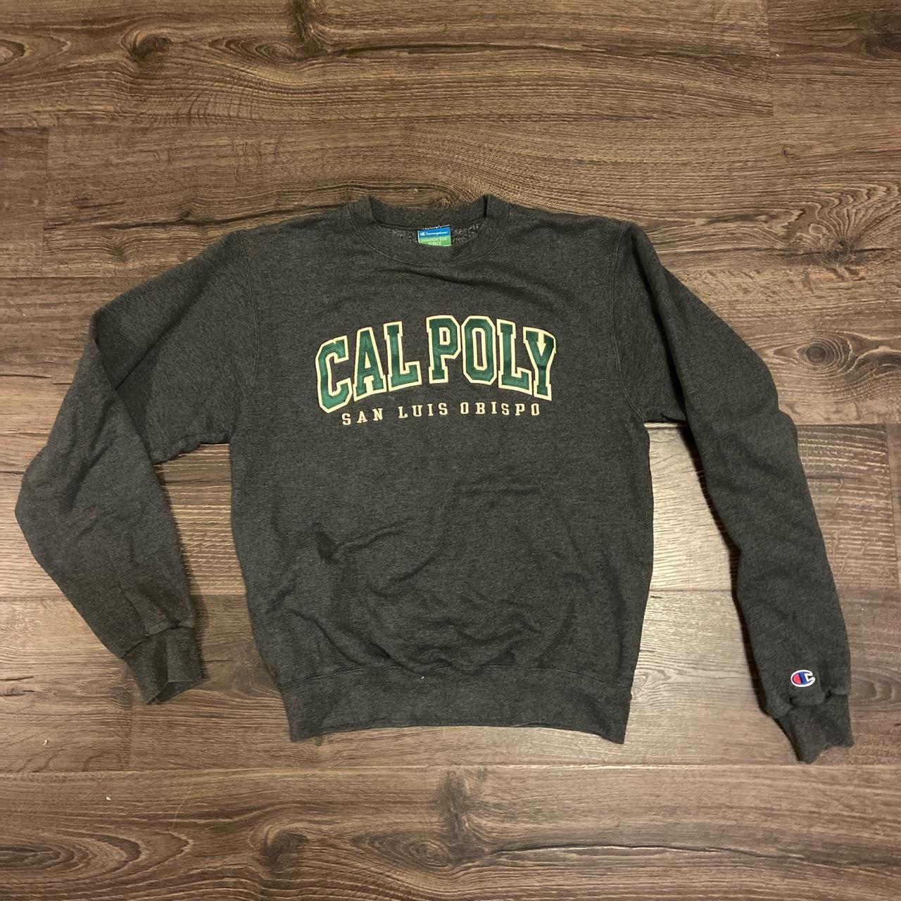 Cal Poly Champion Heather Grey Crewneck - in used,... - Depop
