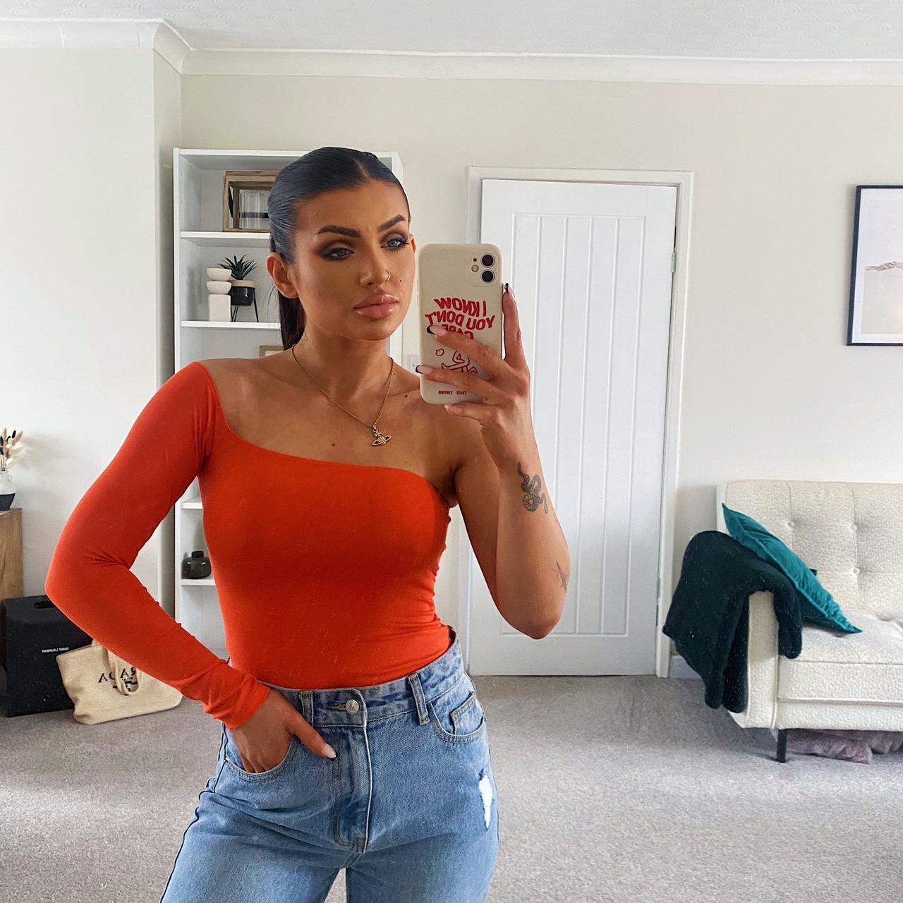 ASOS one shoulder red body suit - size 8 ️‍🔥 - Depop