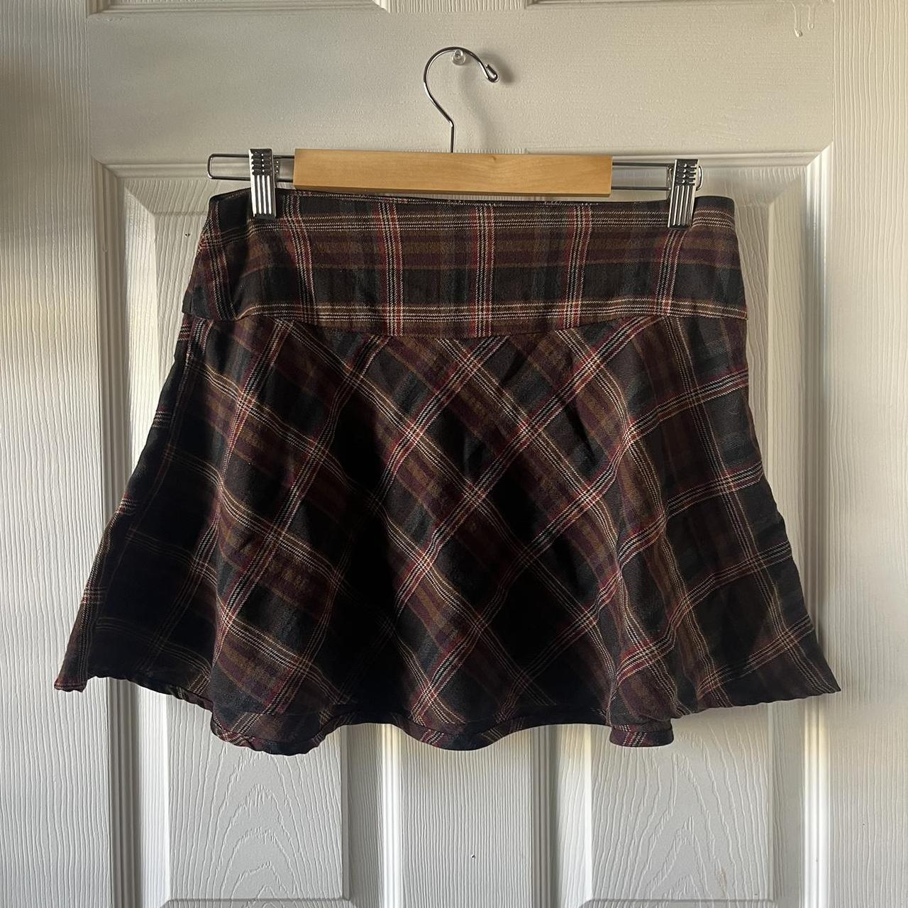 vintage hot kiss pleated argyle mini skirt school... - Depop