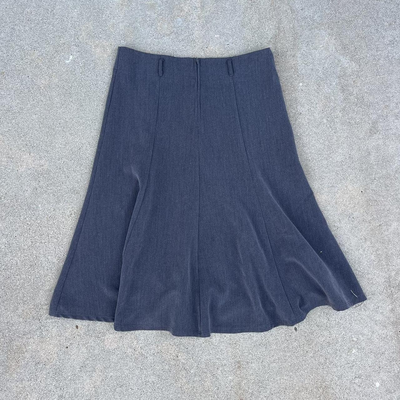 office siren midi pleated grey skirt - can be worn... - Depop