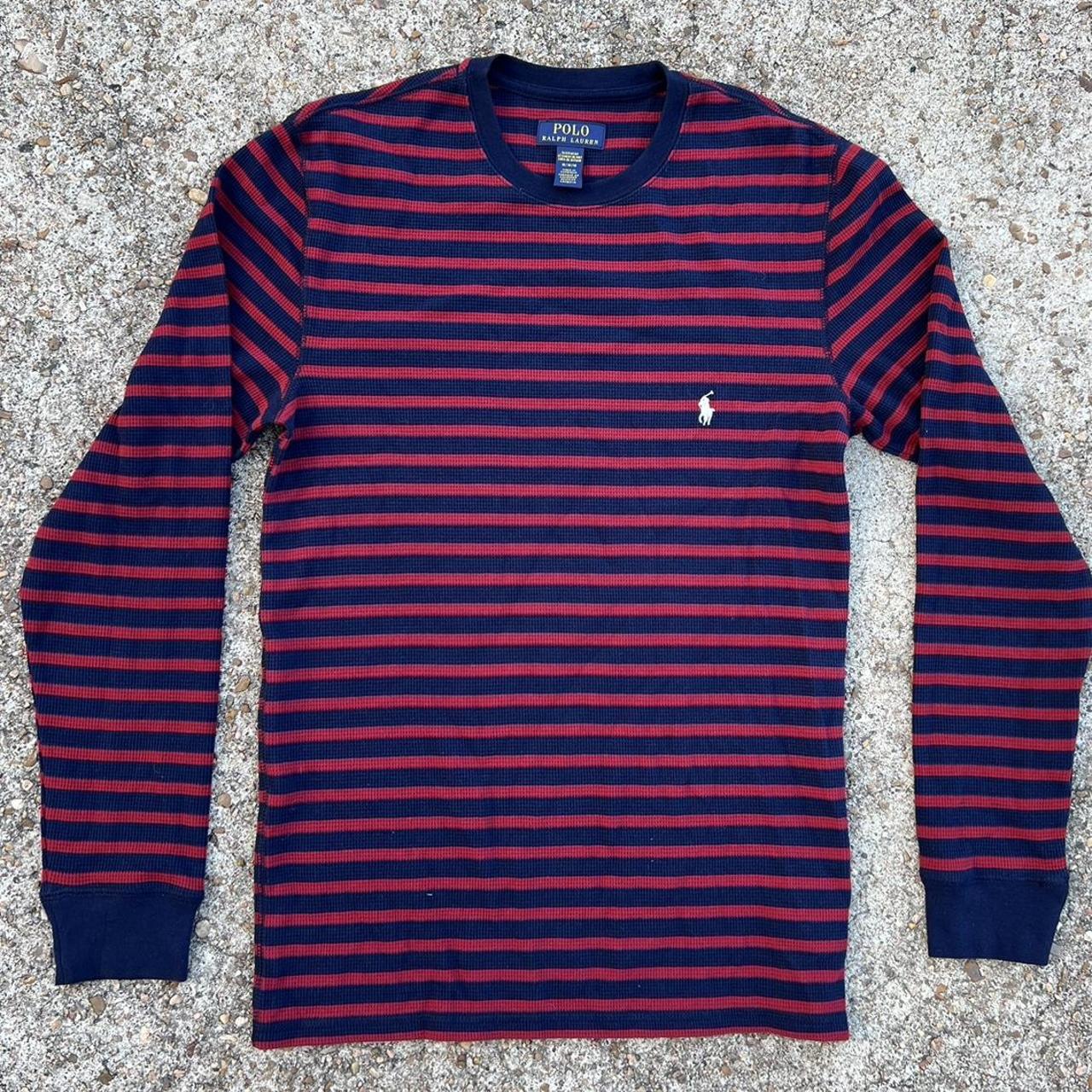 Polo Ralph Lauren Mens M Red Blue Striped Thermal... - Depop