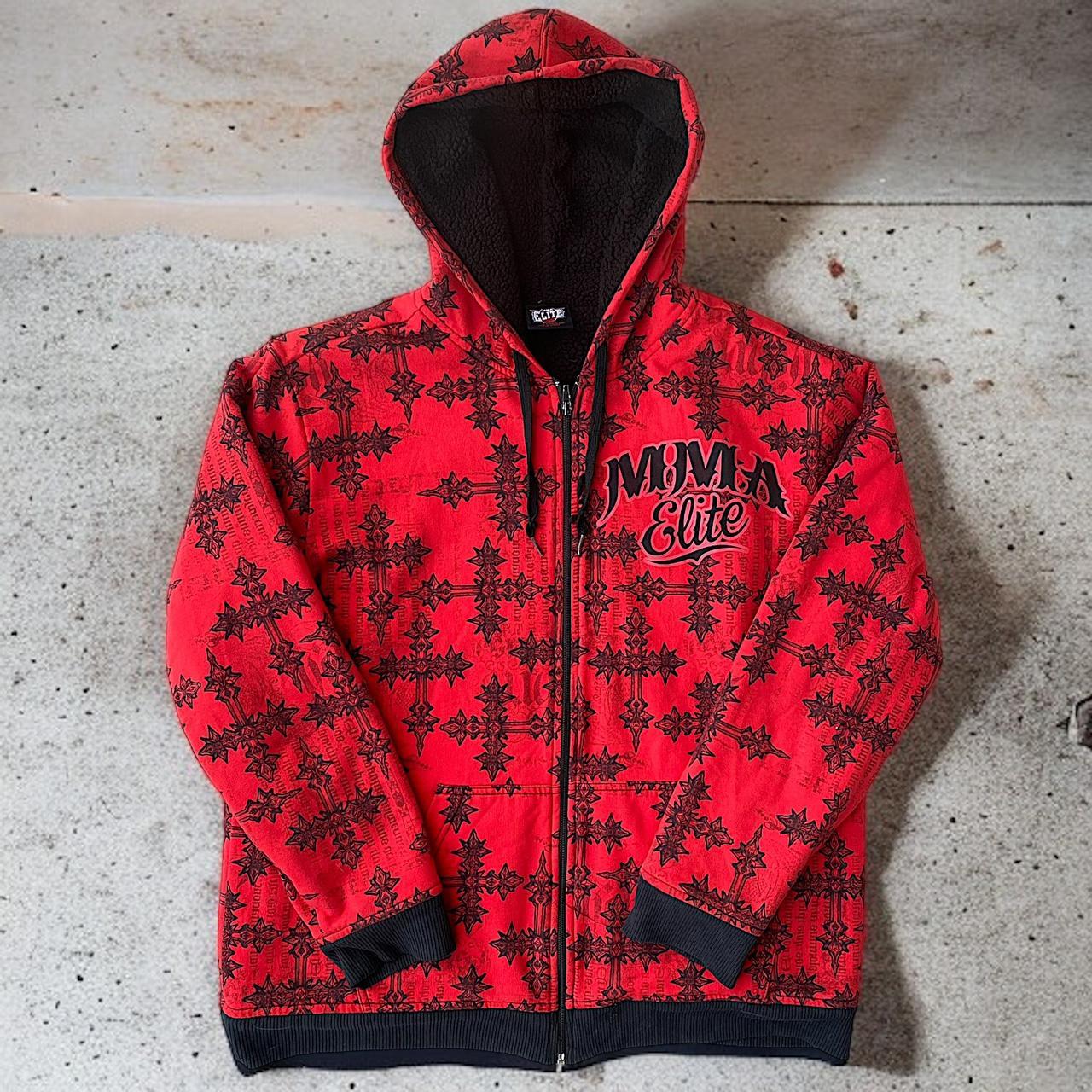 MMA ELITE Malgoth Sherpa Lined Zip Up Hoodie Y2K... - Depop