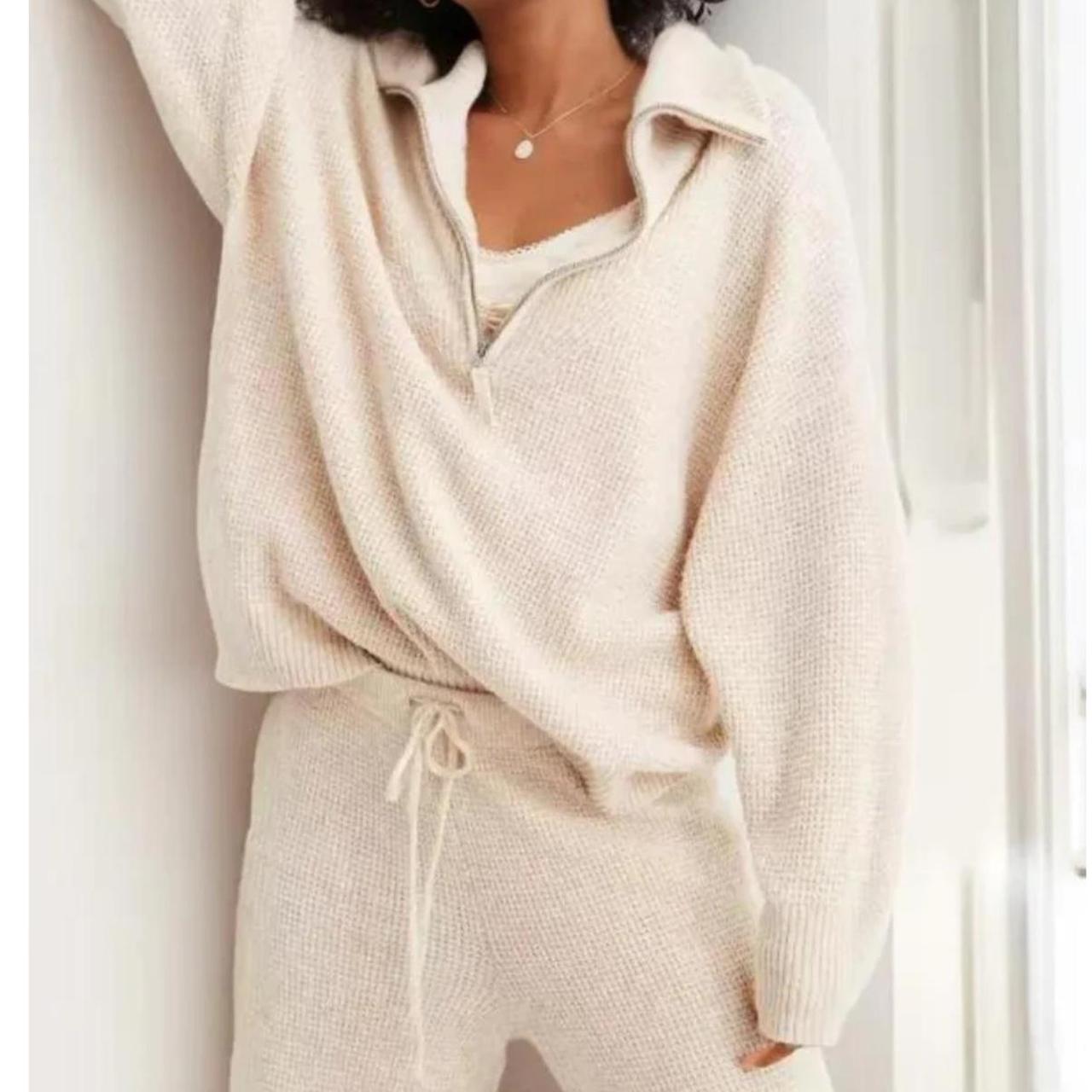 AERIE SWEATER SET IN OATMEAL SWEATSHIRT M WIDE LEG... - Depop