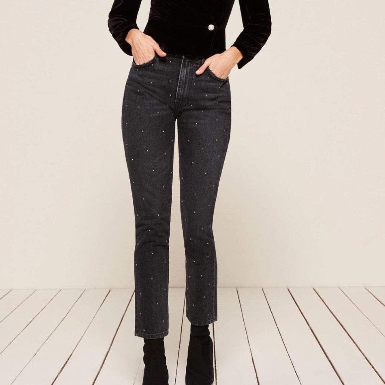 Reformation Harley Jean Studded black jeans, size... - Depop