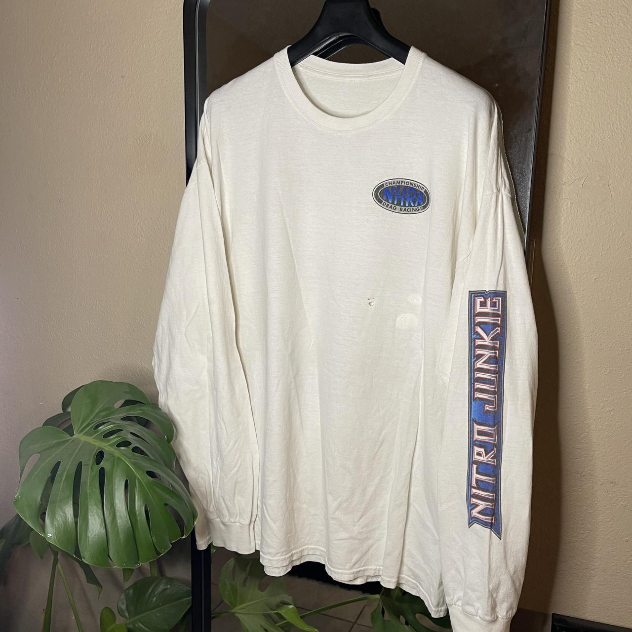 Y2K Skull NHRA Drag Racing Long Sleeve Size tag... | Depop