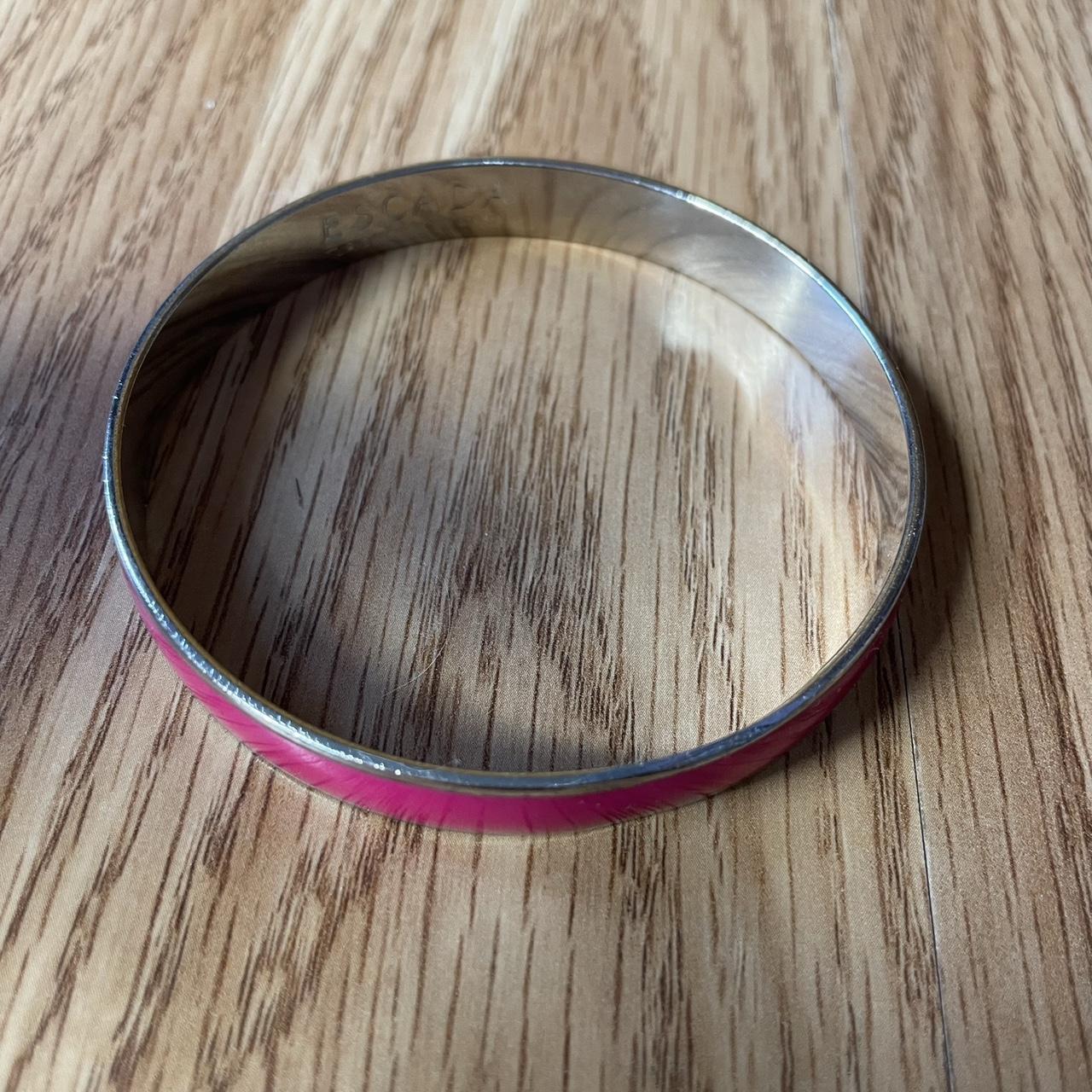 ESCADA PINK ENAMEL BANGLE BRACELET - Depop