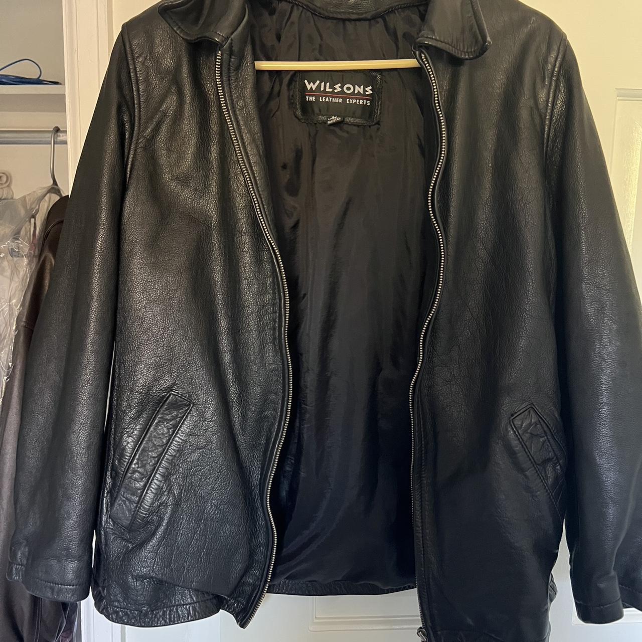 Wilson's Leather jacket women's Medium black no zip... - Depop