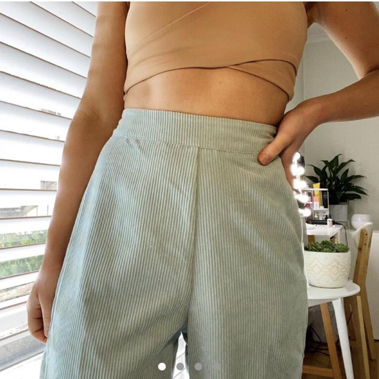 Perfect Stranger mint green corduroy pants Wide leg... - Depop