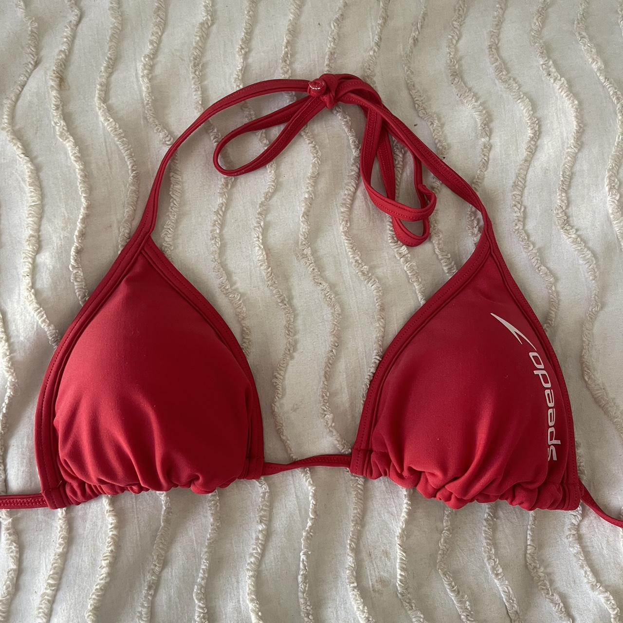 super cool red Speedo bikini top with removable padding - Depop