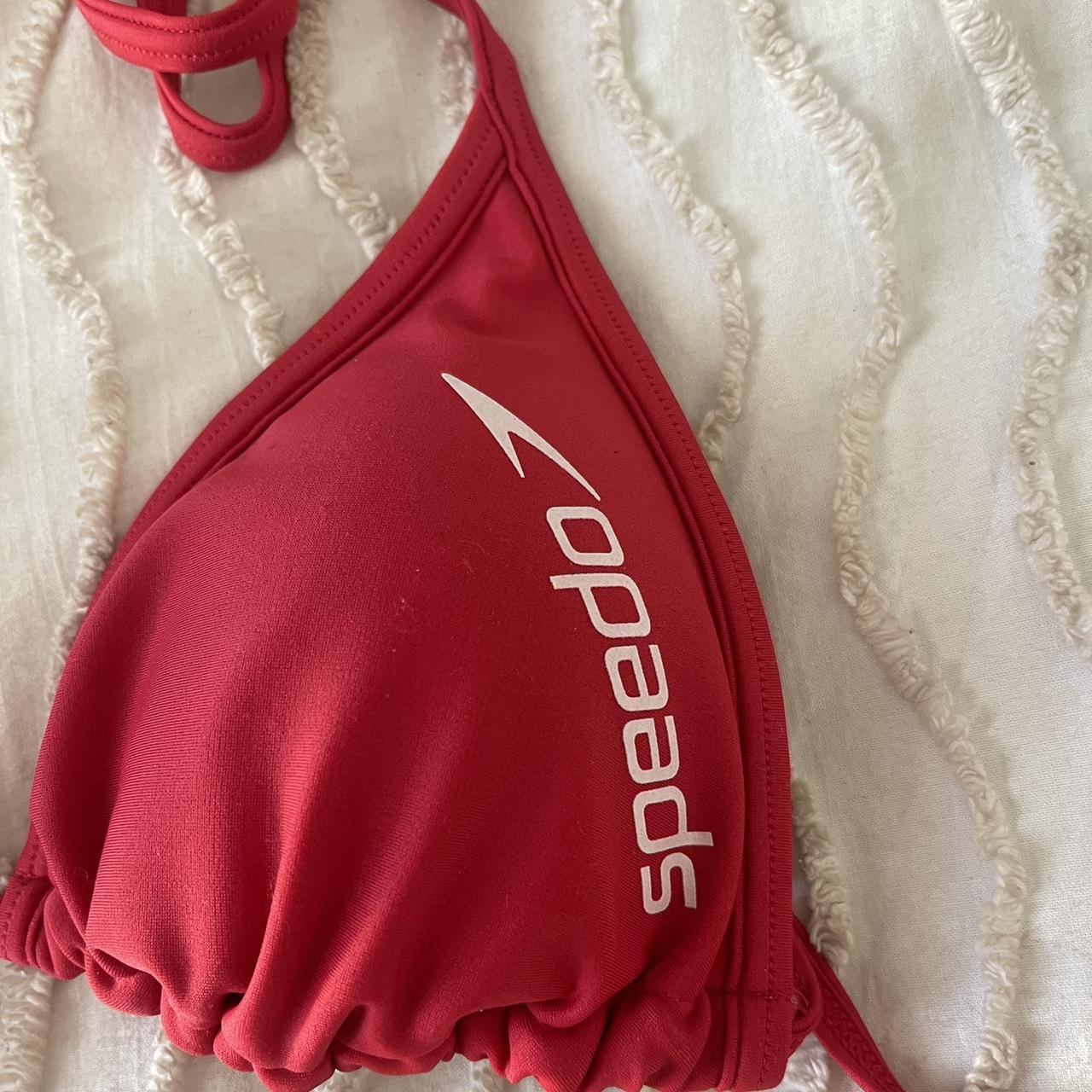 super cool red Speedo bikini top with removable padding - Depop