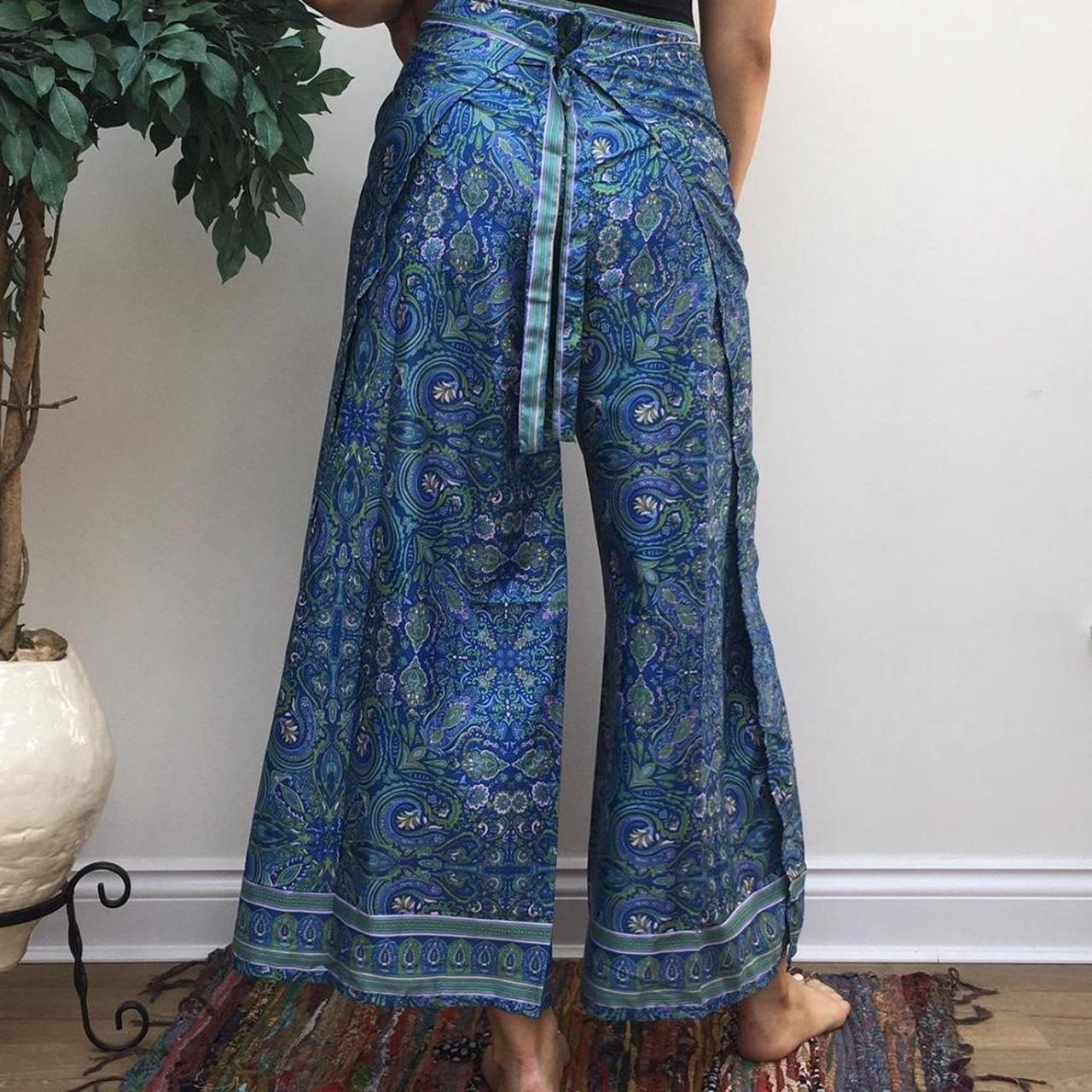 Fair trade tie wrap sari trousers, also known as... - Depop