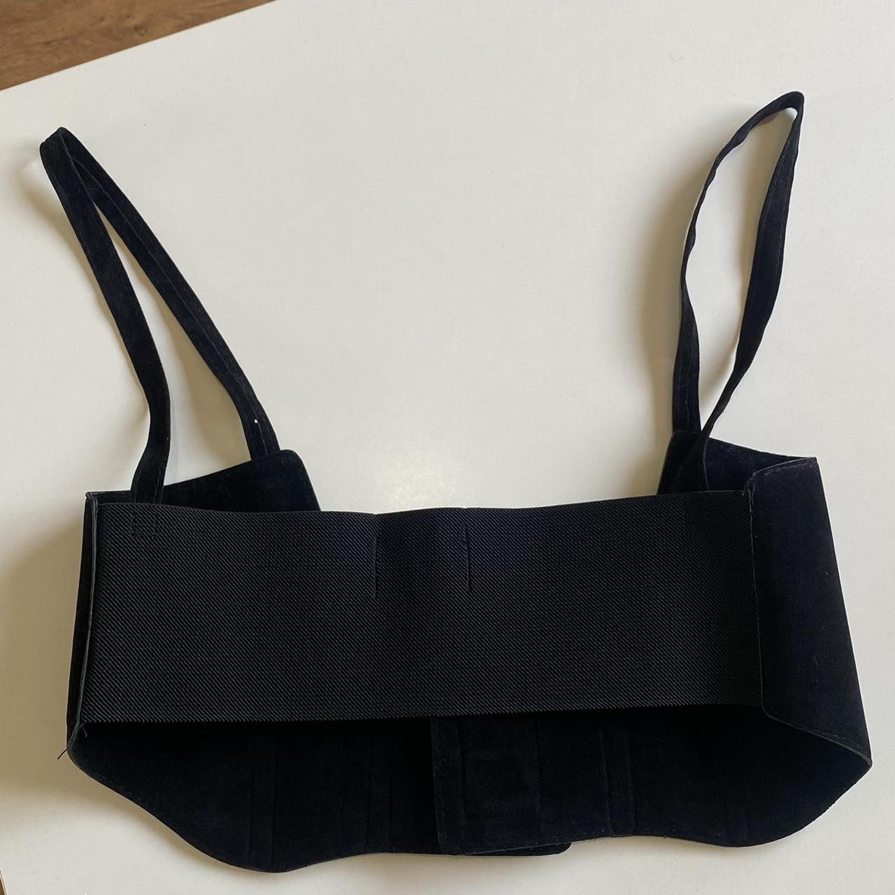 Underbust belt, in black suede with an elastic band... - Depop