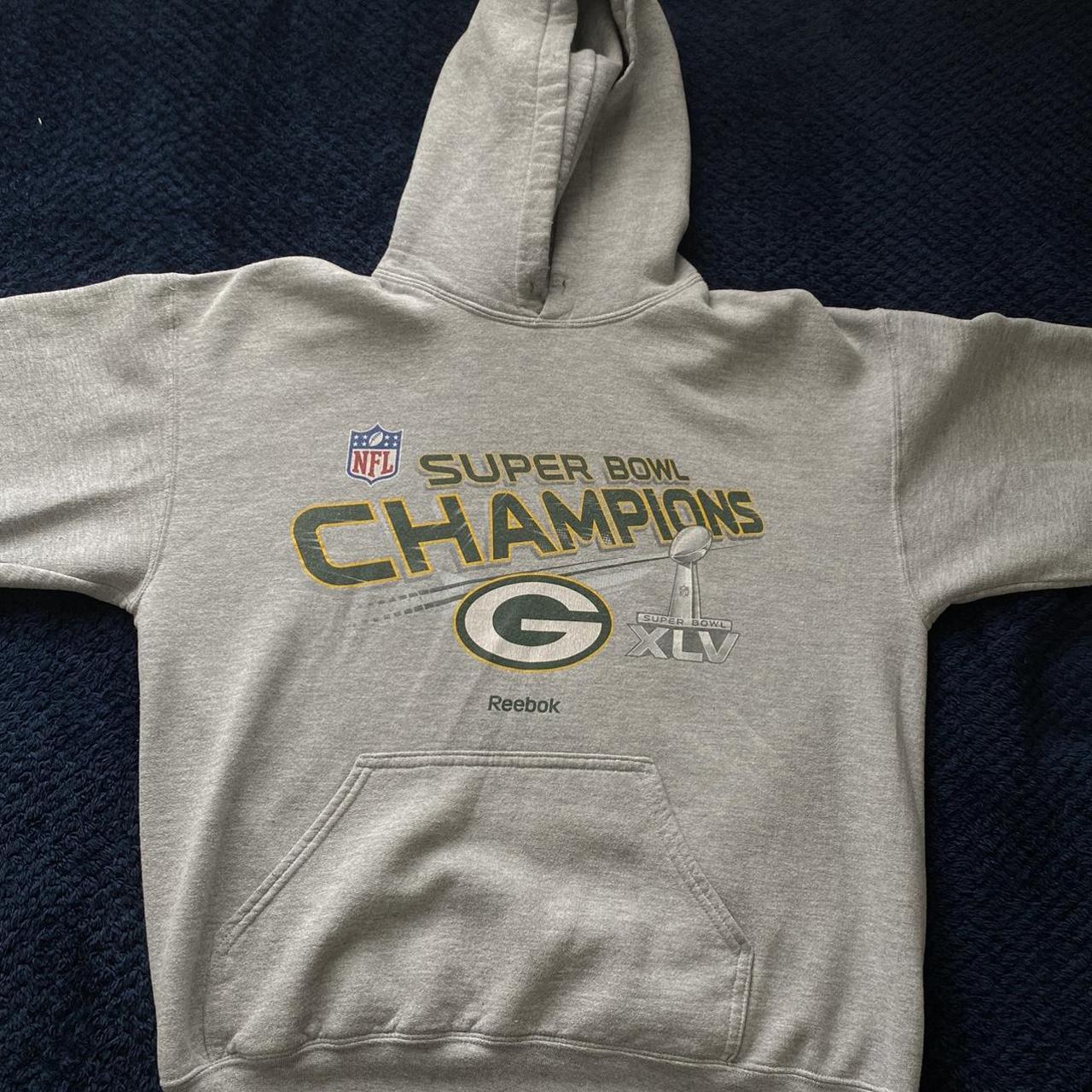 Vintage Reebok NFL Grey Pullover Hoodie Size:... - Depop