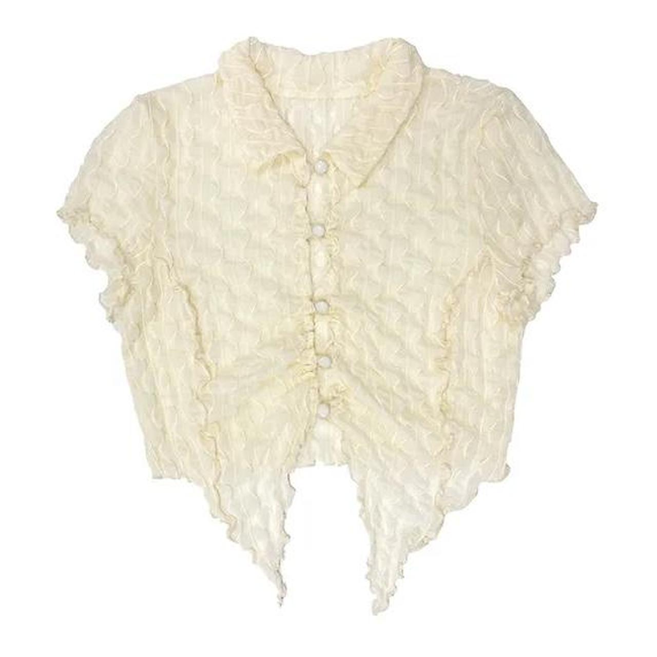 expired girl chloe butterfly blouse in cream. size... - Depop