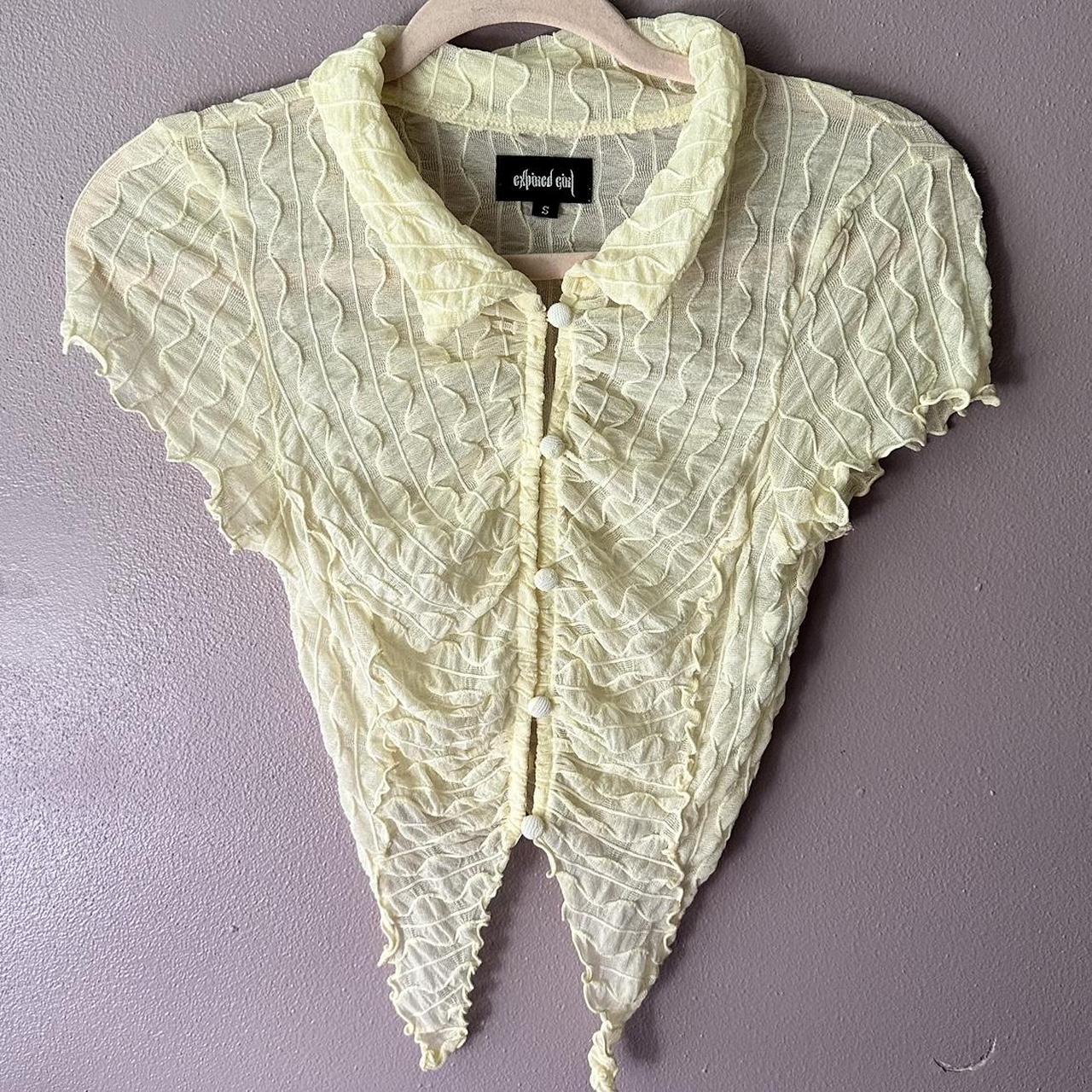 expired girl chloe butterfly blouse in cream. size... - Depop