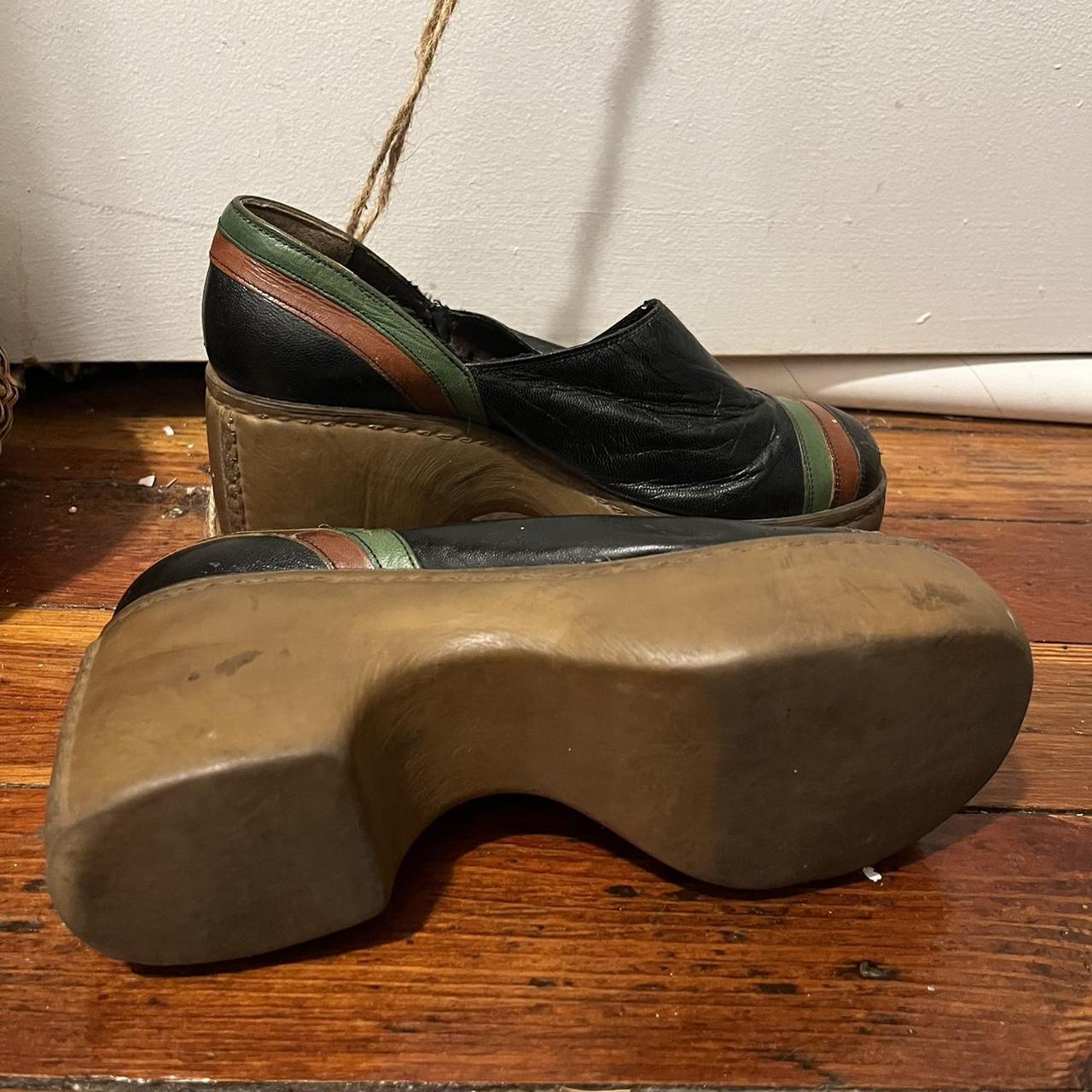 fabulous 1970s vintage retro disco clogs size 6/6.5... - Depop