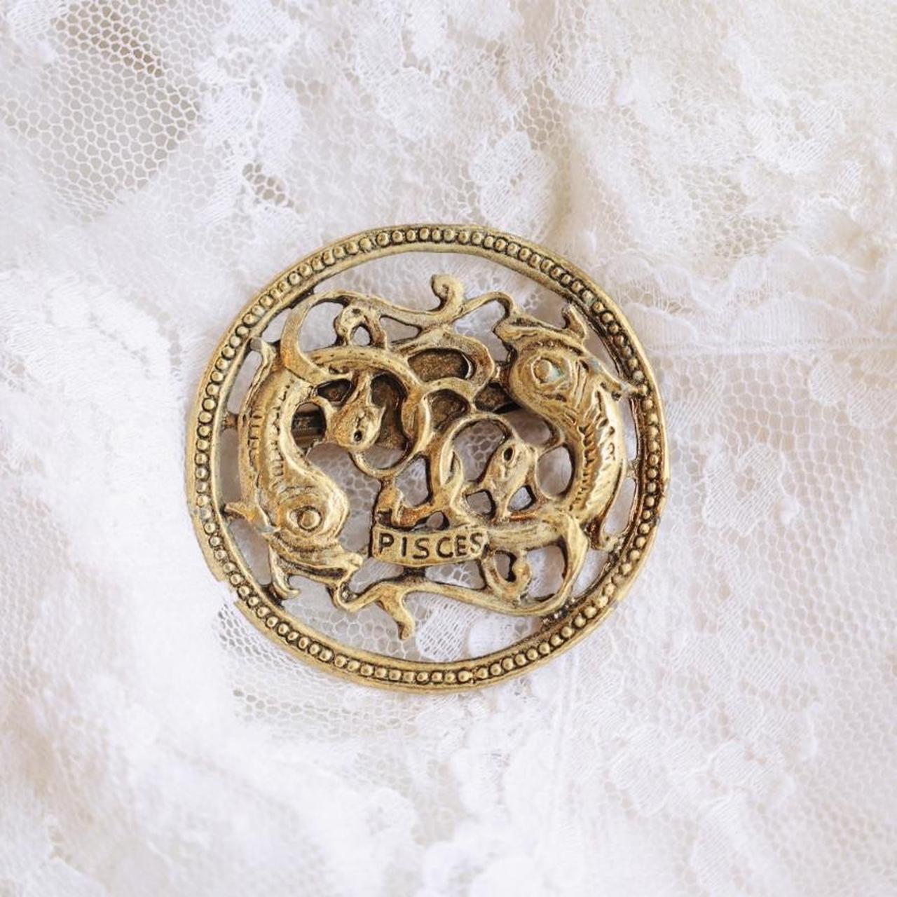 Vintage Pisces Zodiac scarf slide, in great... - Depop