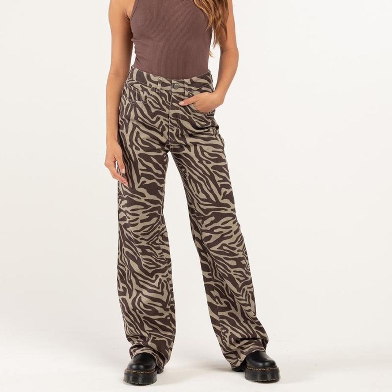 NEW - RSQ brand zebra print denim pants. Size 32... - Depop