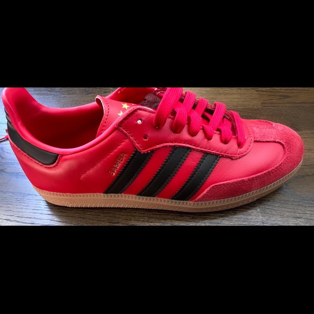 Adidas red samba New in the box never worn - Depop