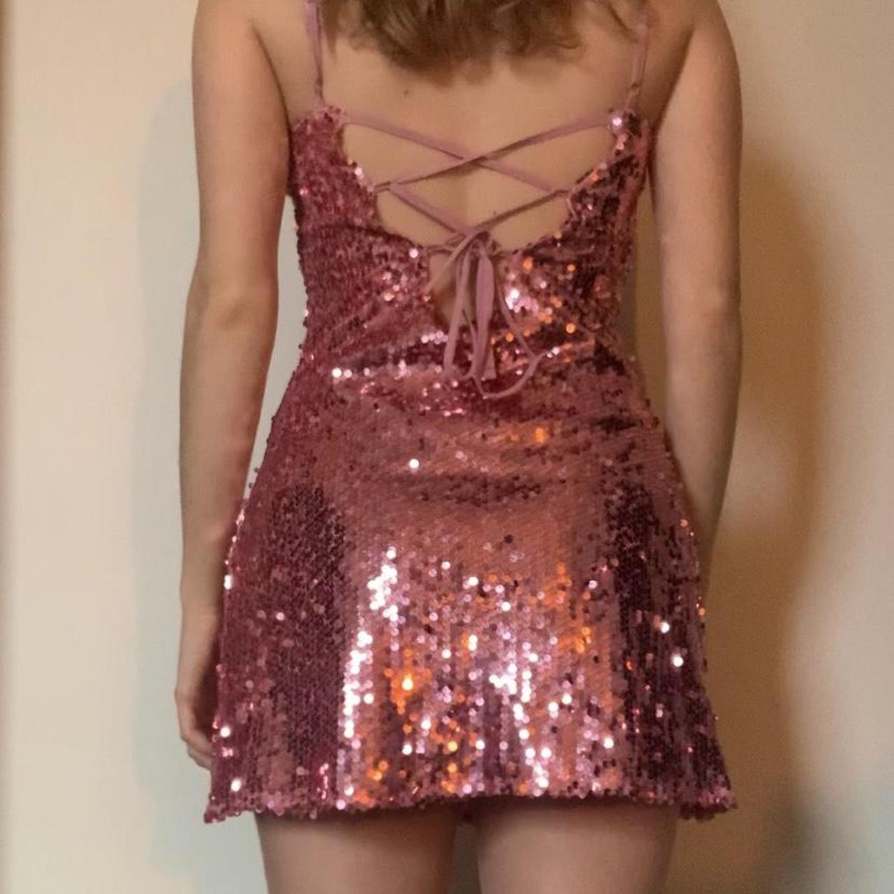 The Most GORG Pink Sequin Mini Dress! Would be... - Depop