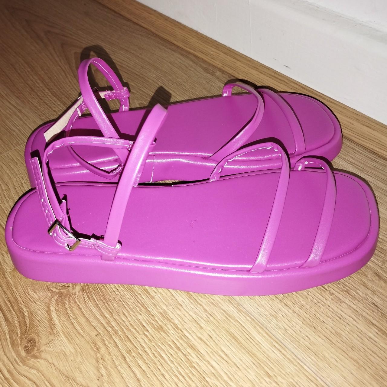 HOT PINK CHUNKY SANDALS • Hot pink chunky sands •... - Depop