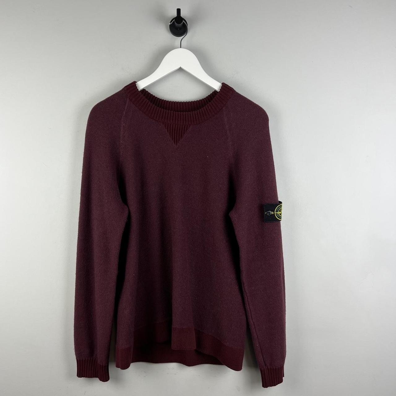 Stone Island Knit Jumper Burgundy colour... - Depop