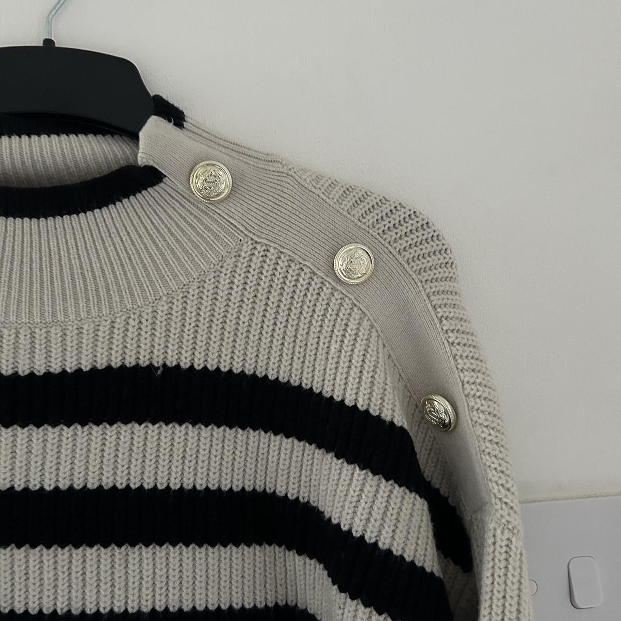 -primark -beige and black stripe knitted... - Depop