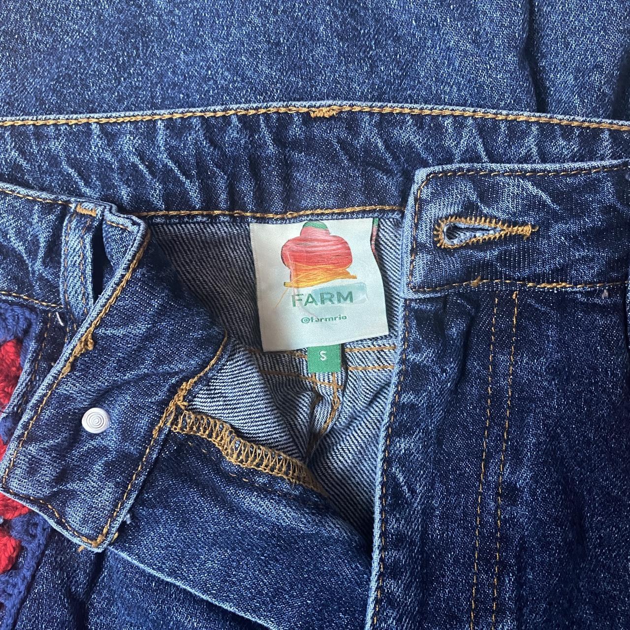 Farm Rio Crochet Jeans WOMENS Waist: 29 Shipping:... - Depop