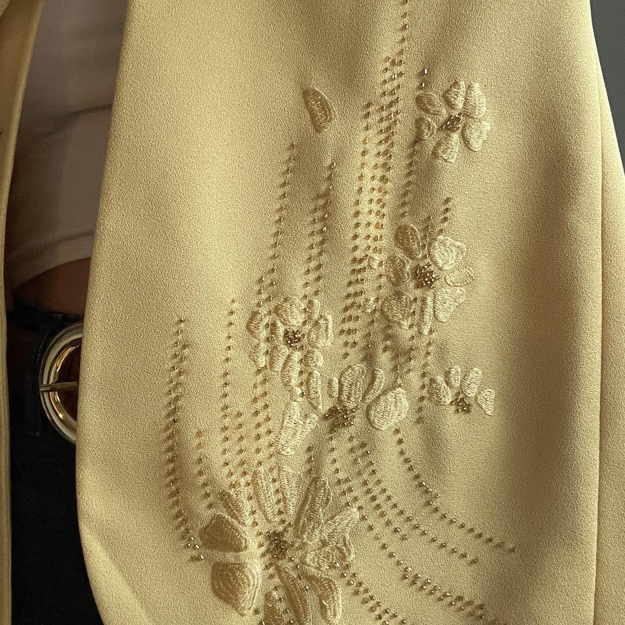 Retro embroidered vintage glam blazer with floral... - Depop