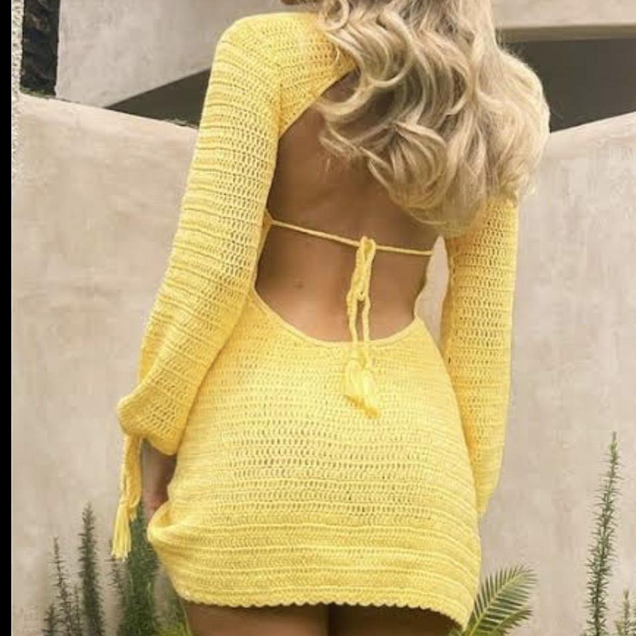 Beginning Boutique Hailee Mini Dress in Yellow... - Depop