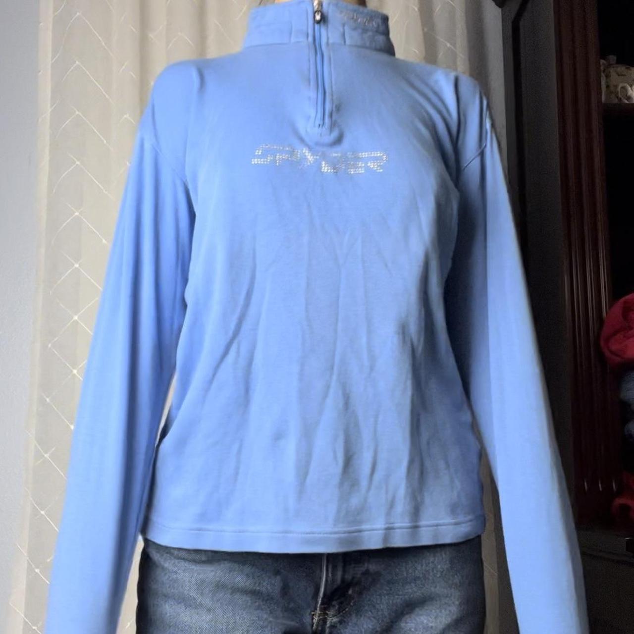 Blue “RYDER” zip up top SO CUTE middle section... - Depop