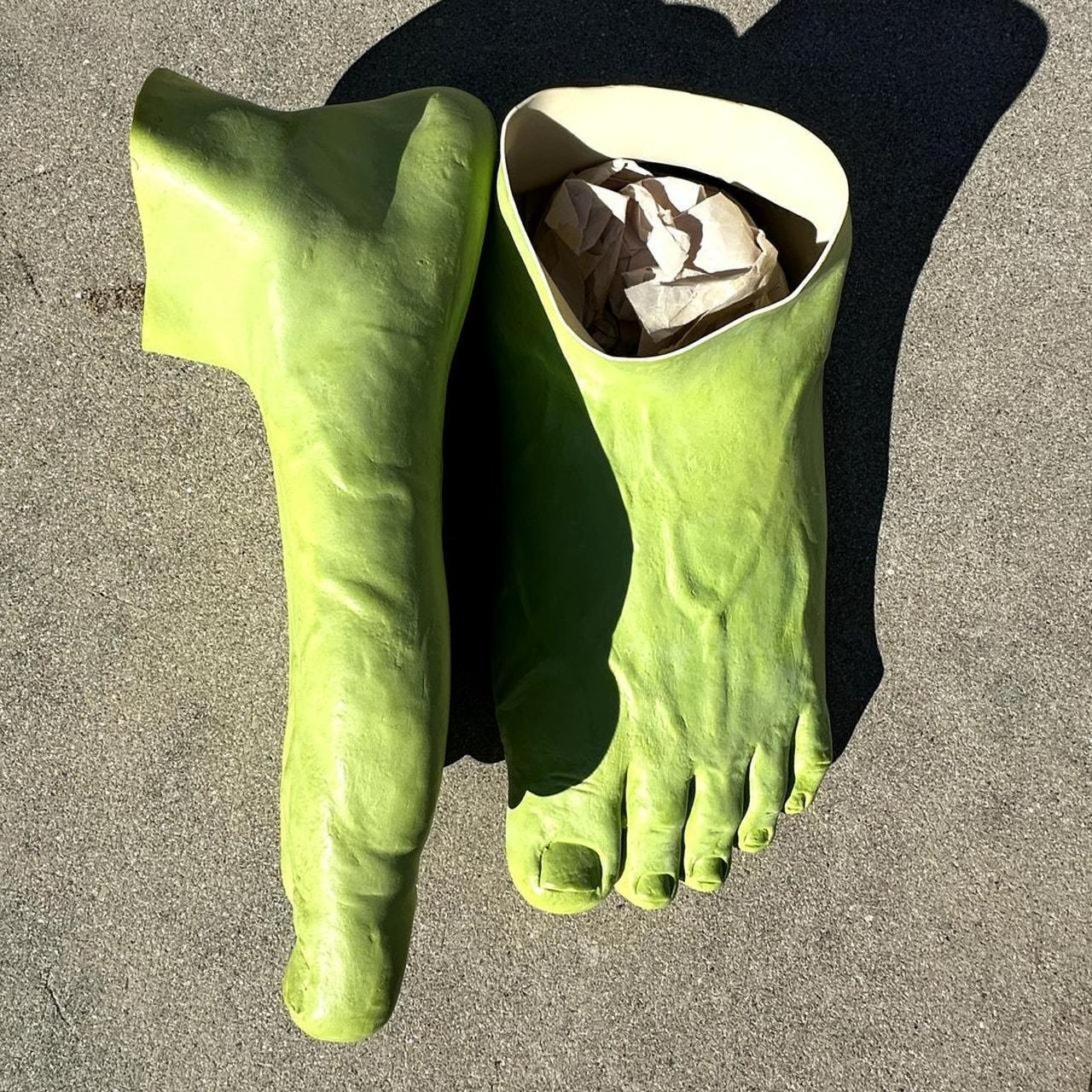 Imran Potato Green Hulk Cavemen Feet Slippers 1/1500... - Depop