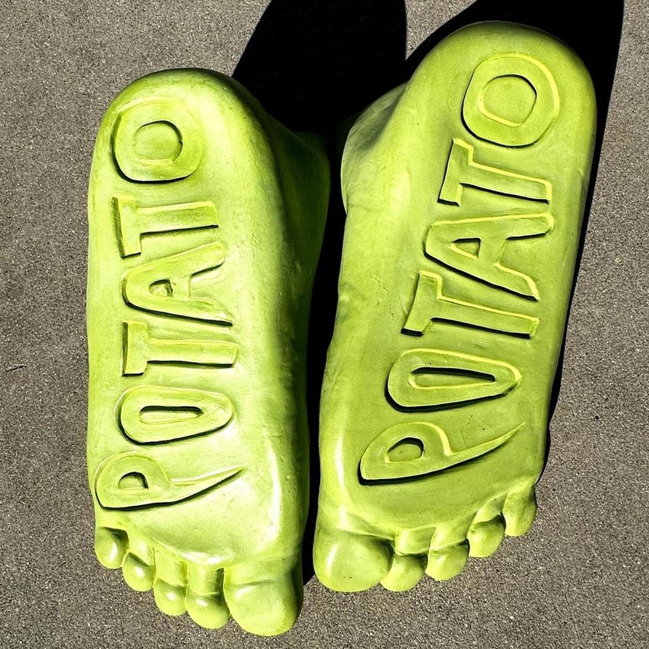 Imran Potato Green Hulk Cavemen Feet Slippers 1/1500... - Depop