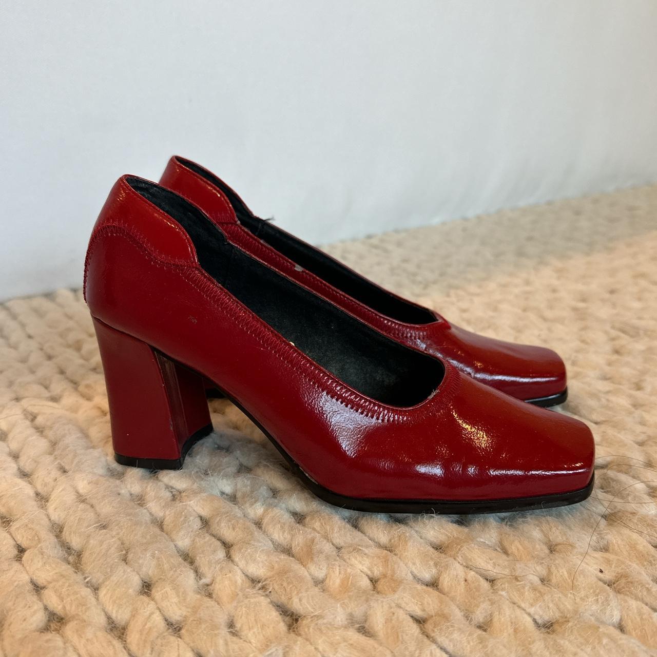 vintage ruby red heels gently used #redheels... - Depop