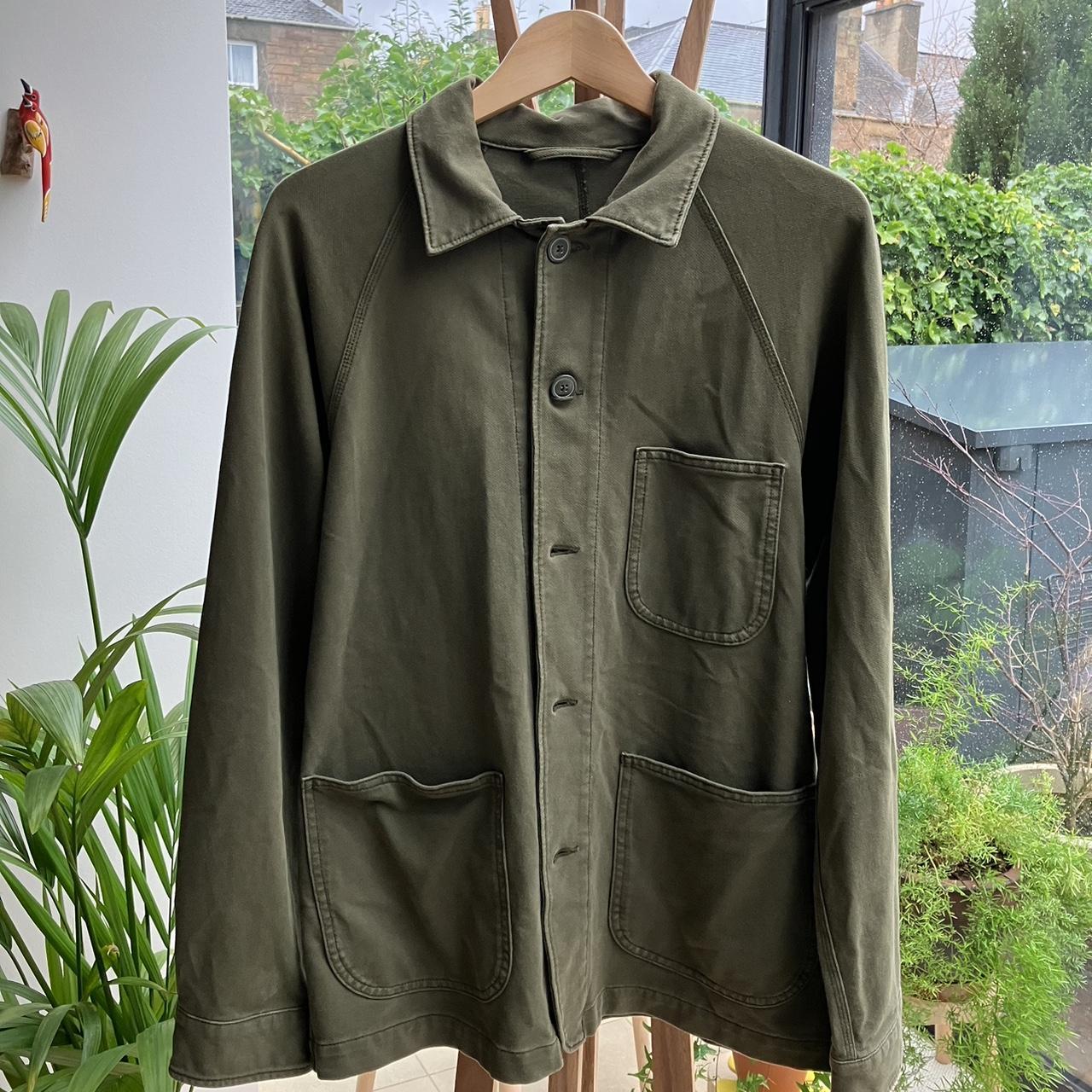 Uniqlo men’s green chore coat / overshirt /... - Depop