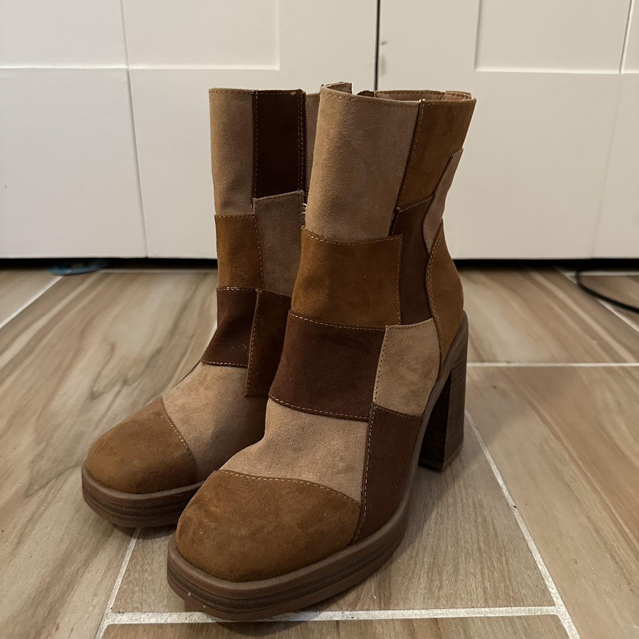 Wild Fable Brown Stitched Boots Target Size 8... - Depop