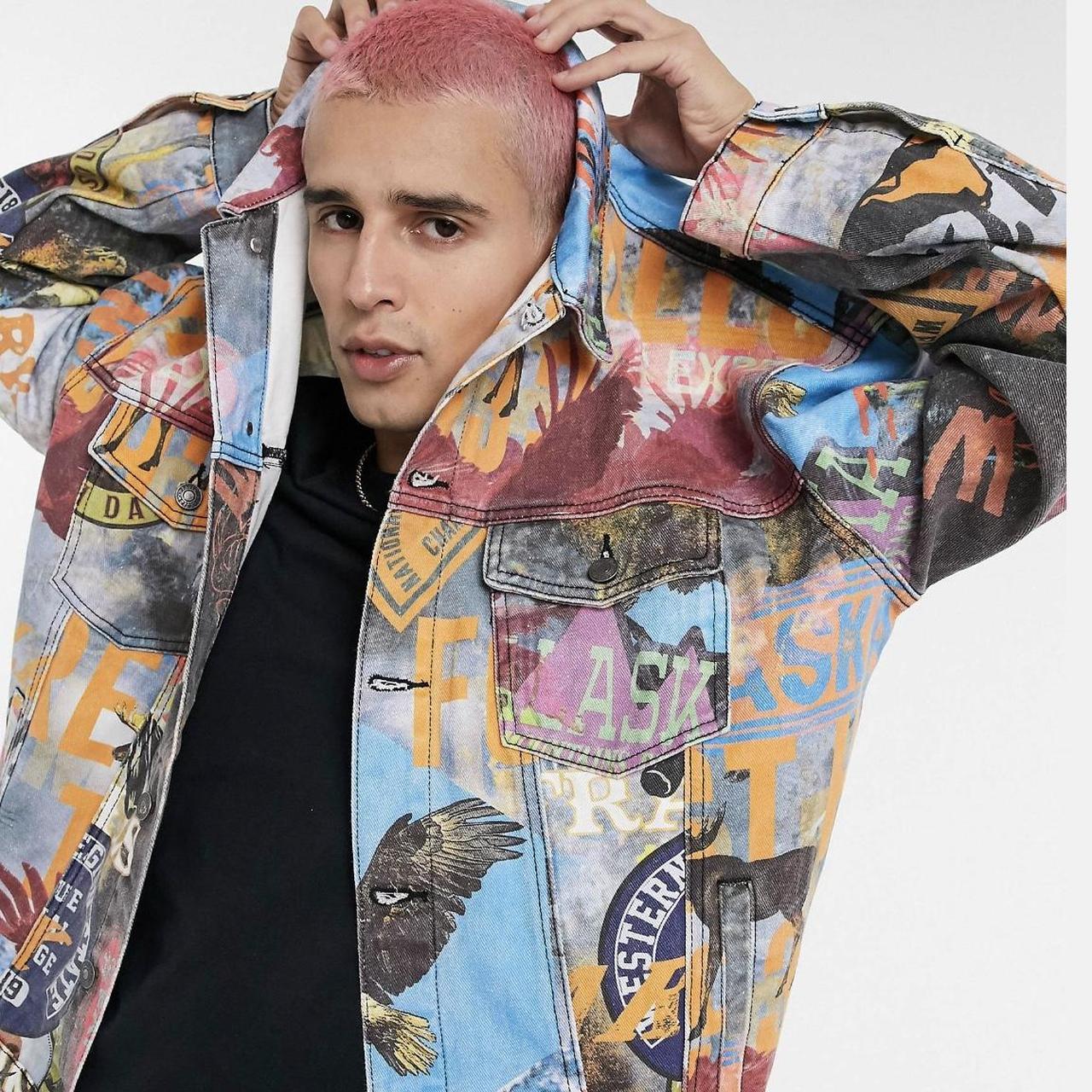 Jaded London sold out Alaska denim print jacket.... - Depop