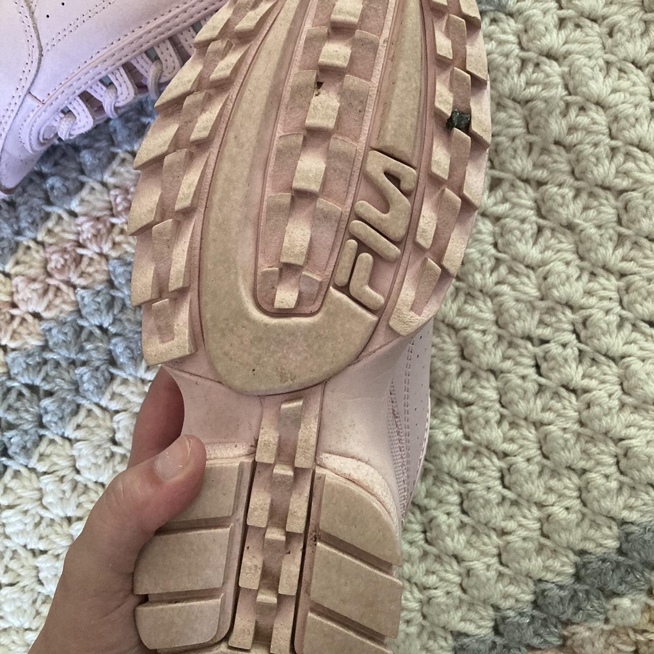 Pink Rose FILA Disruptors Size 7. Dirty laces and... - Depop