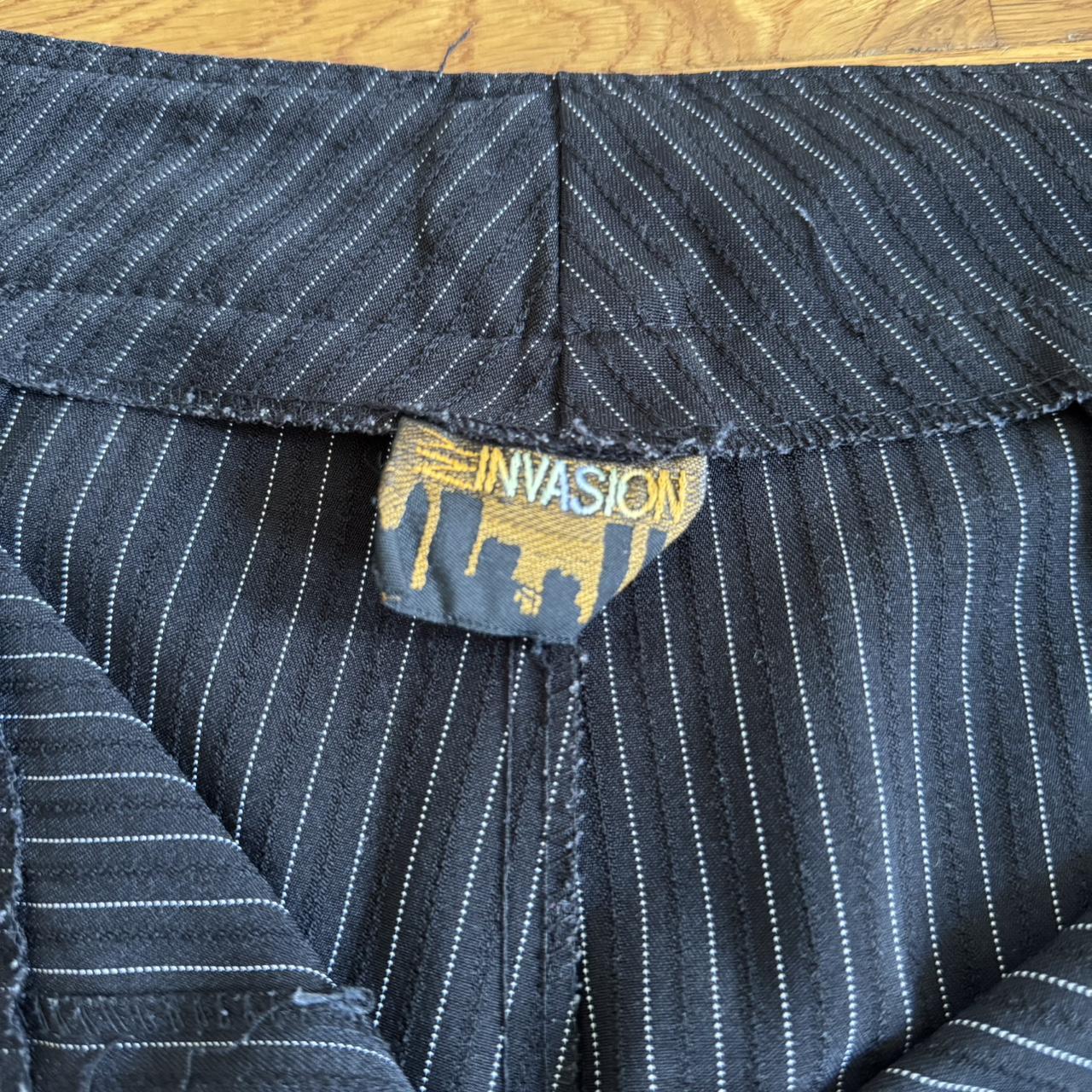NY invasion black and white pinstriped boot cut... - Depop