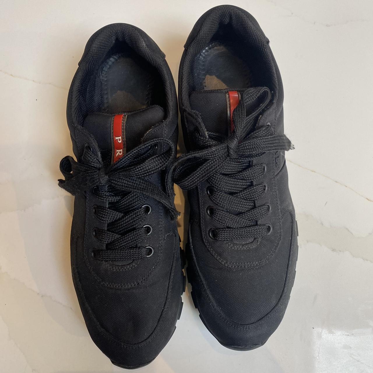 Prada Runners Size 7 Black Good Condition - Depop