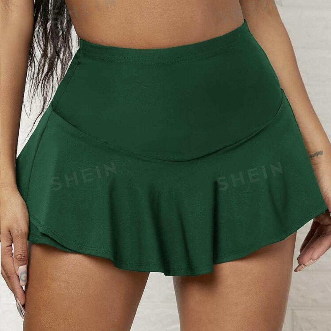 Dark Green Mini Skirt. It’s a medium but fits like a... - Depop