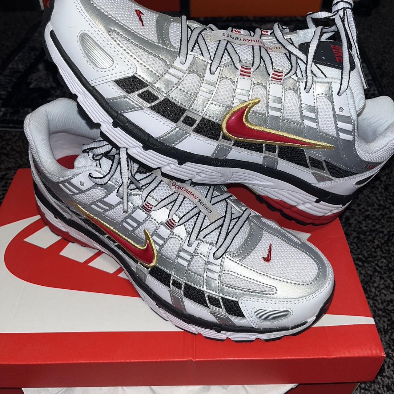 Nike P6000 White/Silver/Red/Gold BRAND NEW UK 10.5 - Depop