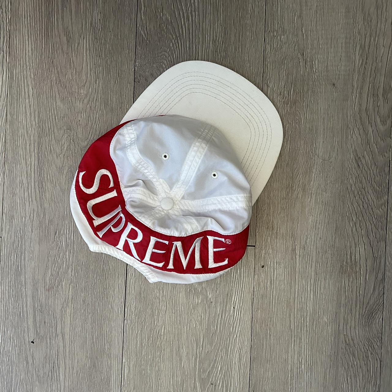 Supreme flat brim red stripe hat Vintage supreme... - Depop