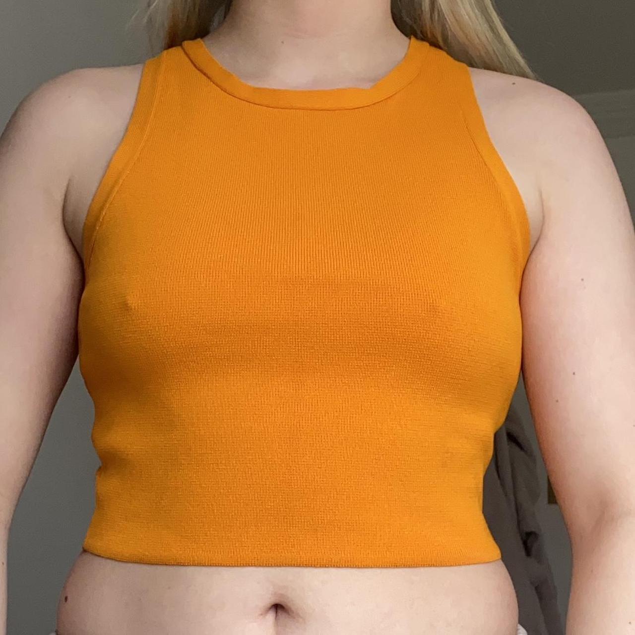 Zara Orange Crop Top Barely Worn Size S 6 8 Depop