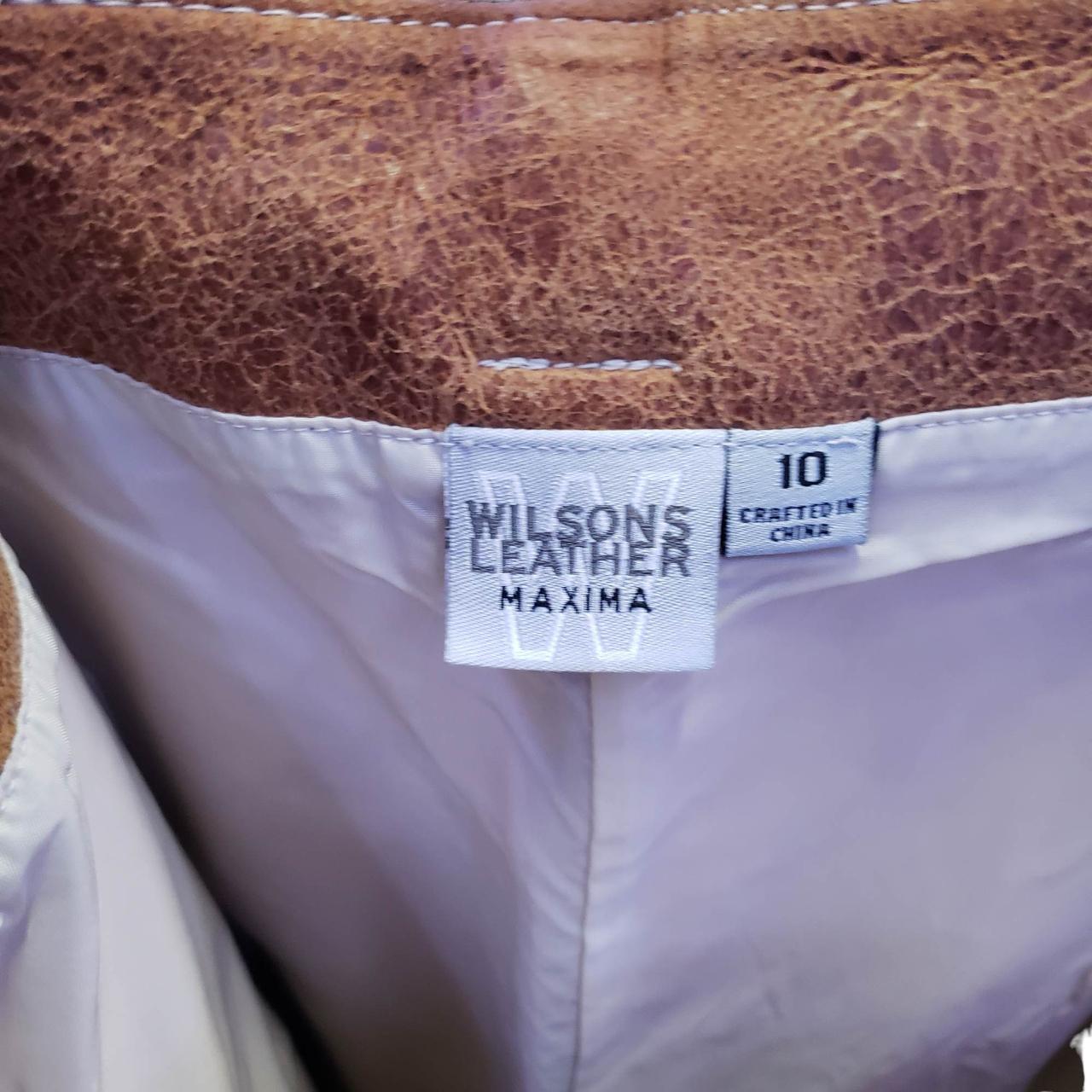 Wilson’s Leather Women's Brown and Tan Skirt | Depop