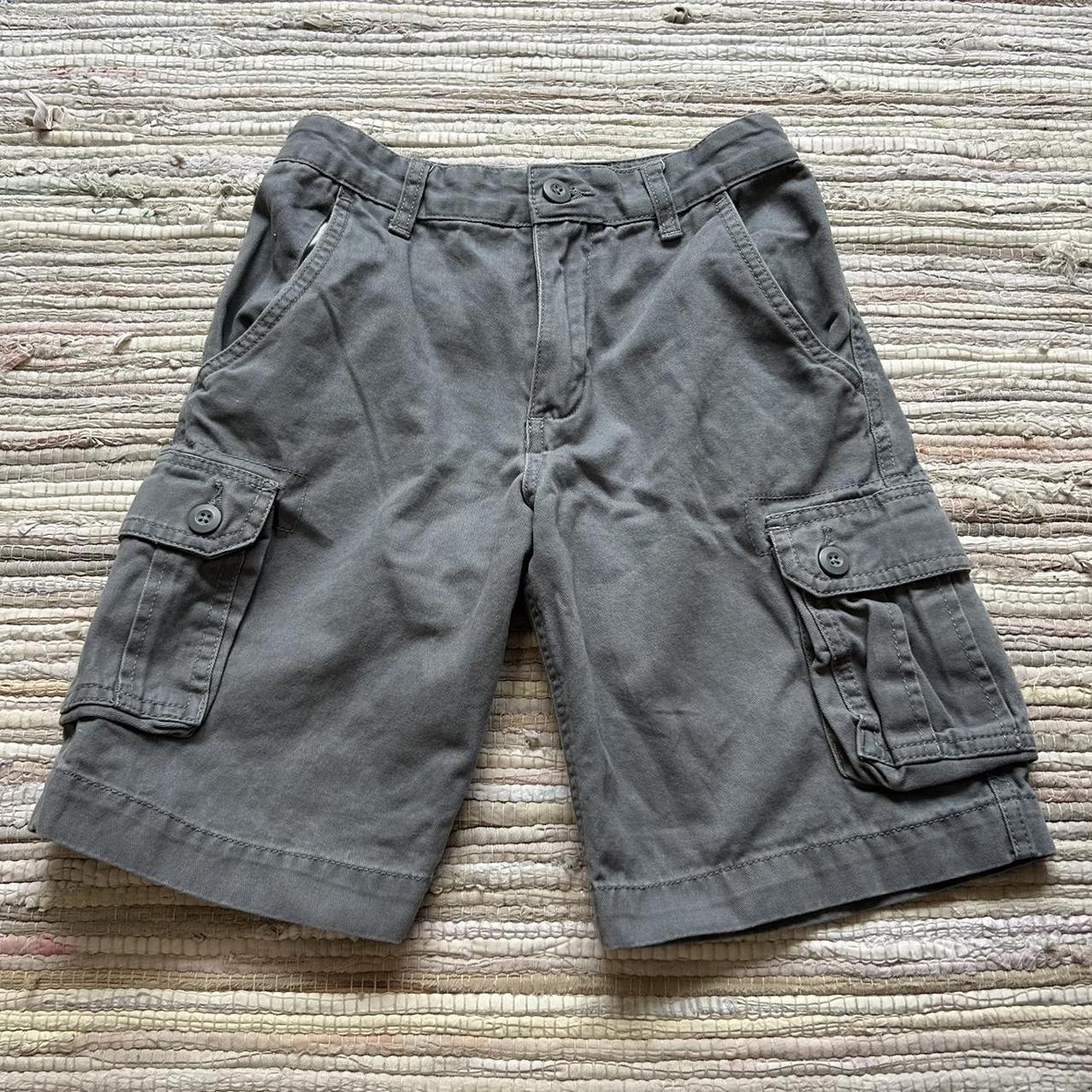 Gray Cargo Shorts Details: Gray high rise cargo... - Depop