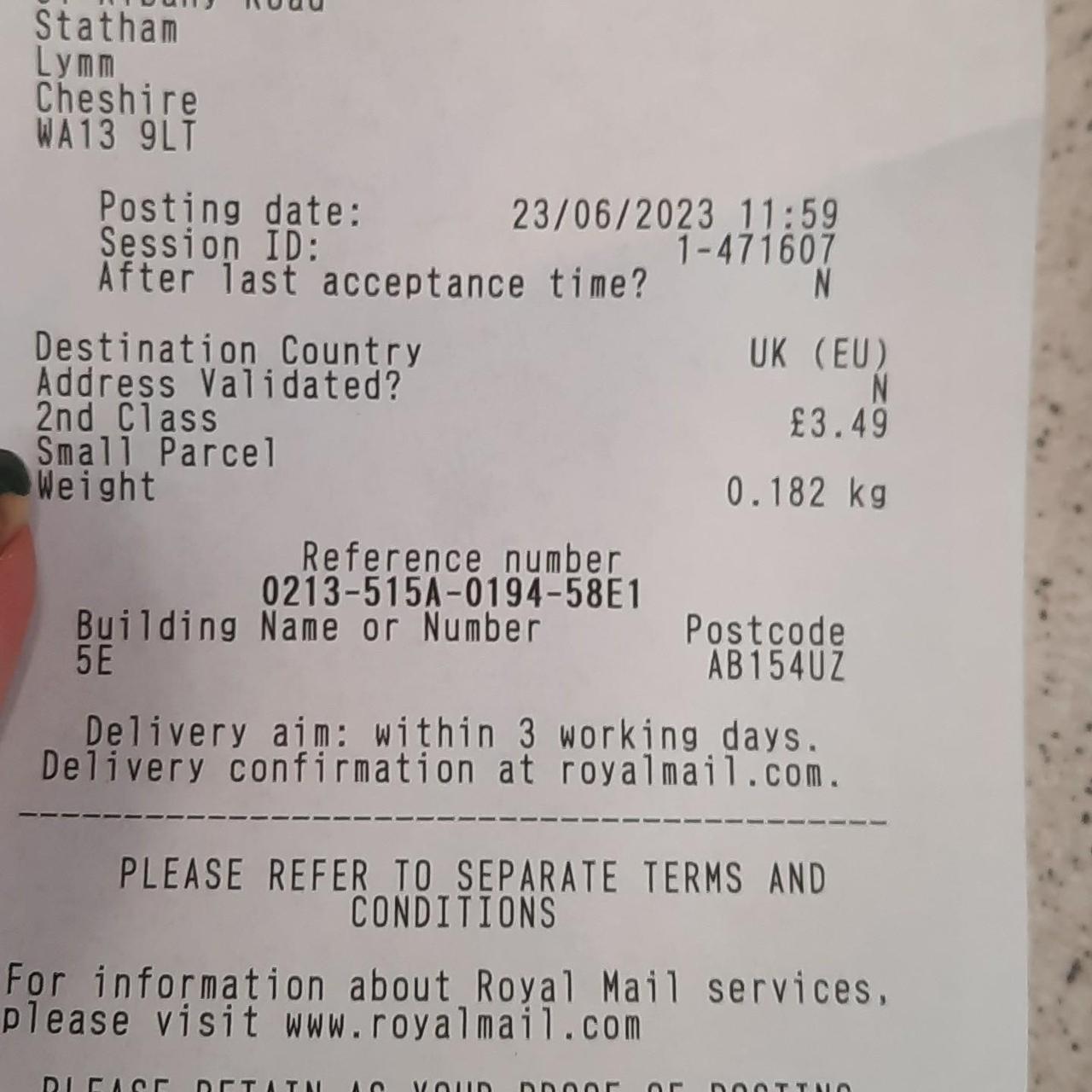 Proof of postage for my lovely buyers - Depop