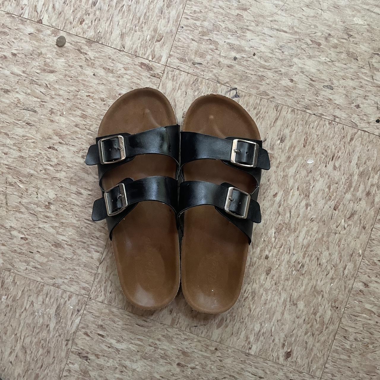 Black sandals NOT ACTUAL BIRKS #birks #summer... - Depop